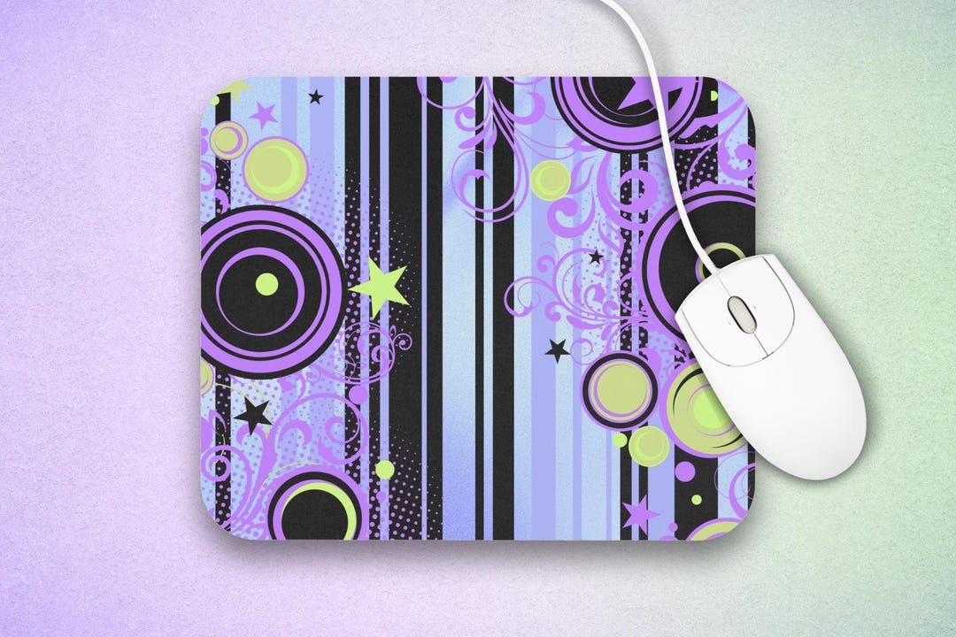 Frutiger Metro Colorful Purple and Green Mouse Pad, 9x8 Computer ...