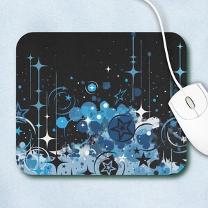 Frutiger Metro Blue and Black Mouse Pad, 9"x8" Computer Aesthetic, Dark ...