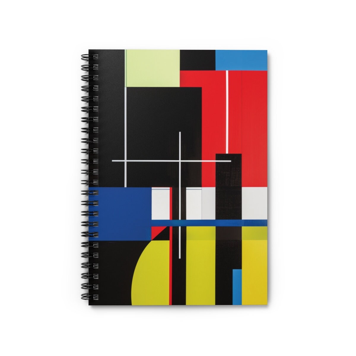 Abstract Multi Color Shapes Spiral Notebook ruled Line Colorful Trippy ...