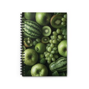 Rainbow Fruits Spiral Notebook ruled Line Colorful Fruity Foodie Food ...