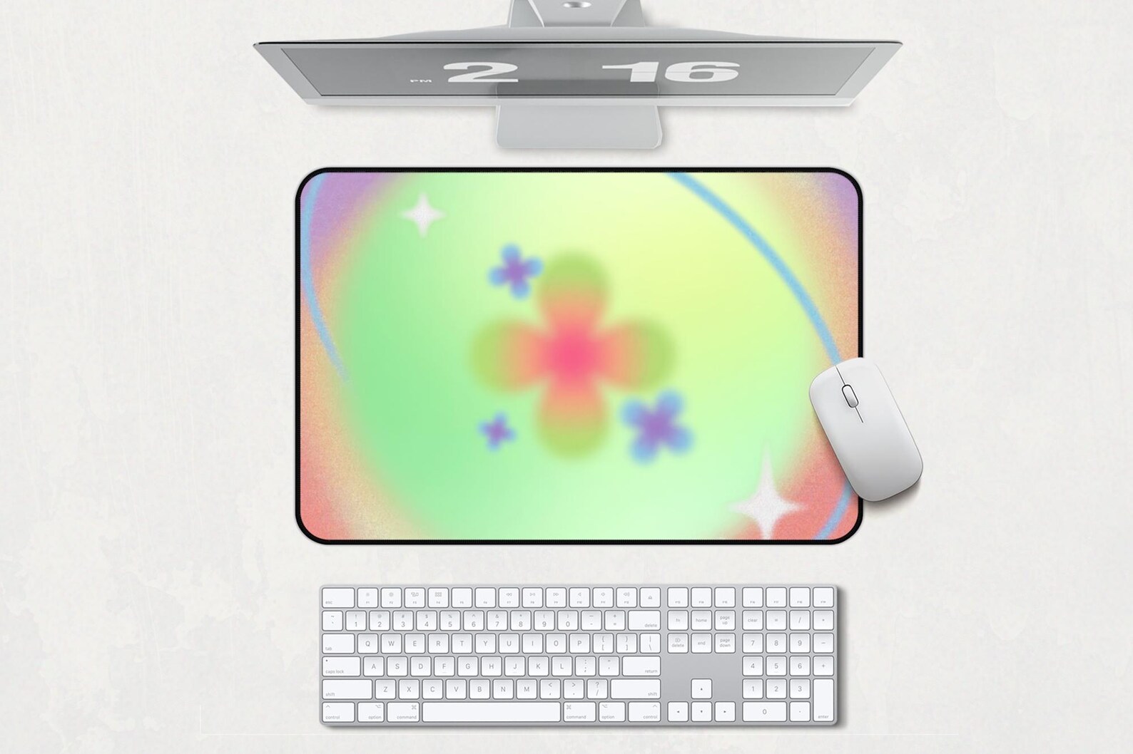 Y2K Pastel Gradient Flower Desk Mat, Soft Aesthetic, Large Deskmat - Etsy