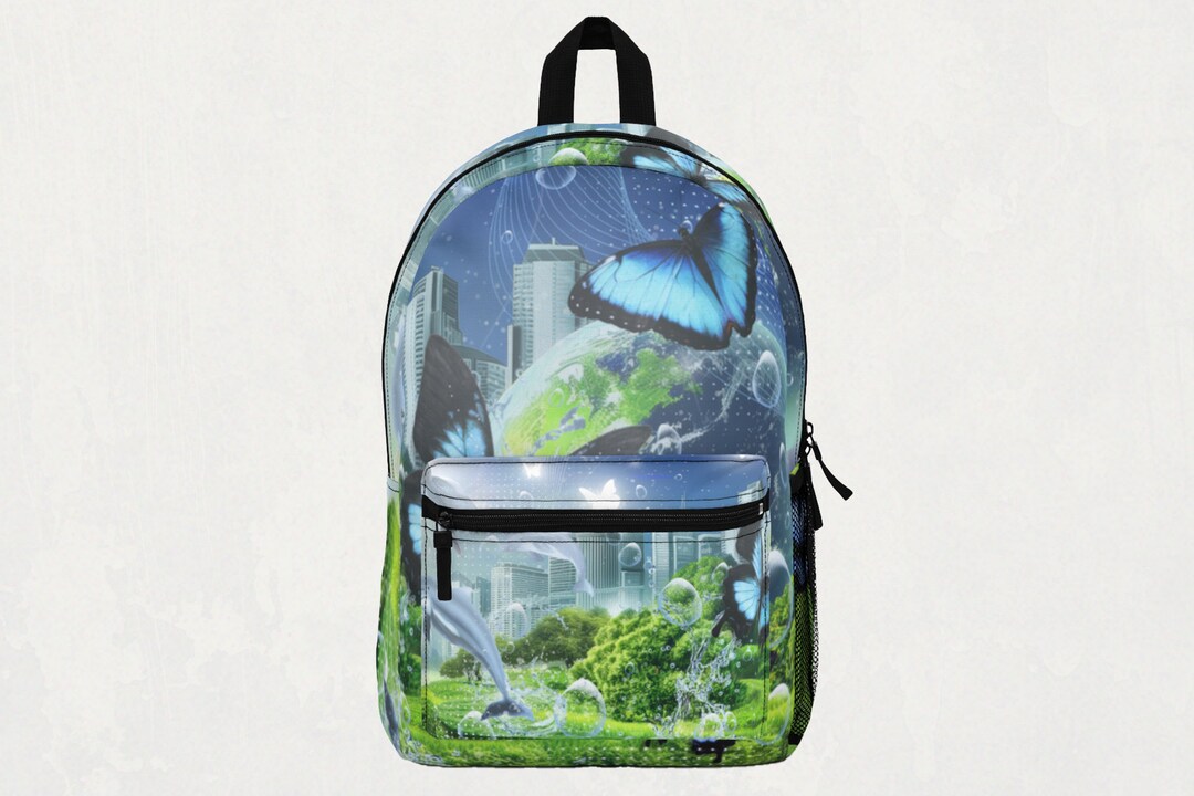 Frutiger Aero Backpack – Butterflies & Dolphins Y2K Aesthetic - Etsy
