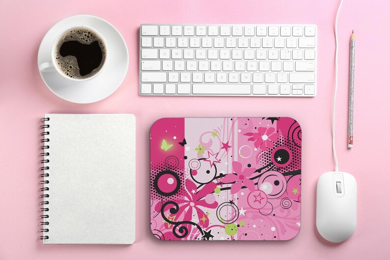 Frutiger Metro Bright Pink Mouse Pad, 9"x8" Computer Aesthetic, Hot ...
