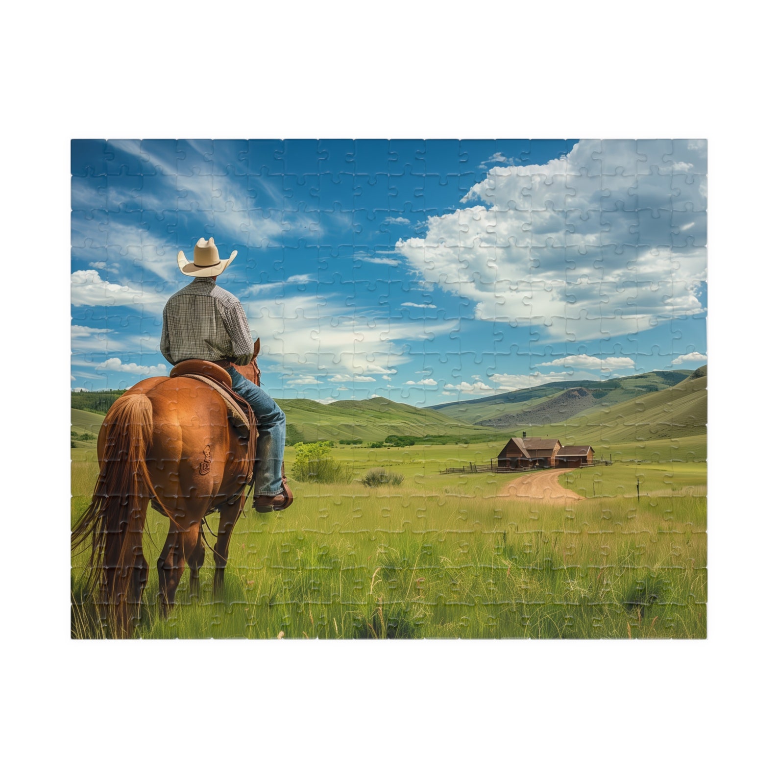 Horseback Riding Cowboy - Jigsaw Puzzle - 252, 520 Piece - Family ...
