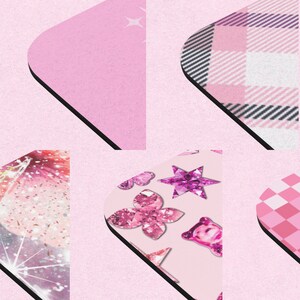 Mouse Pad Pastel Pink Y2k Inspired Vintage Floral Pattern, Checker ...