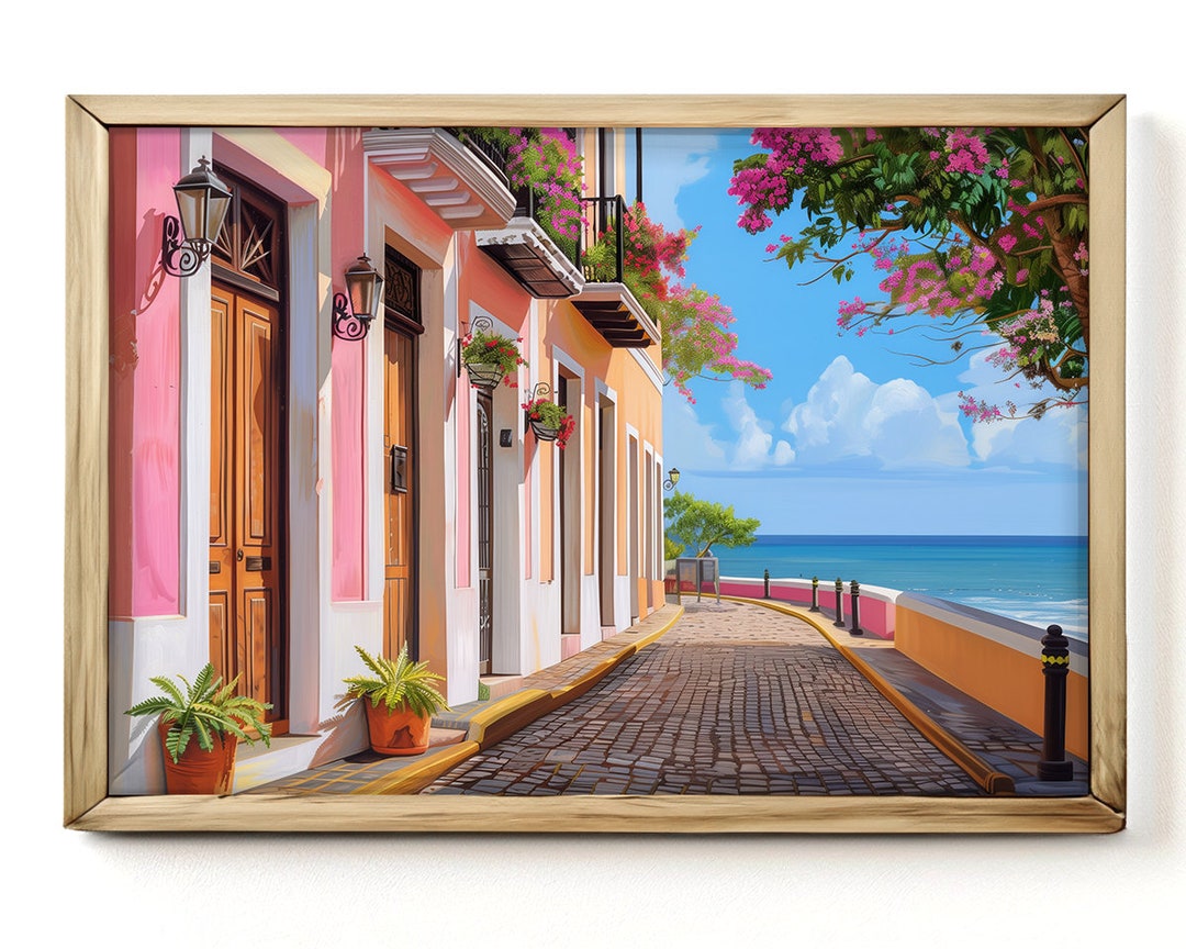 Old San Juan Art Print: Colorful Puerto Rico Street View - Etsy