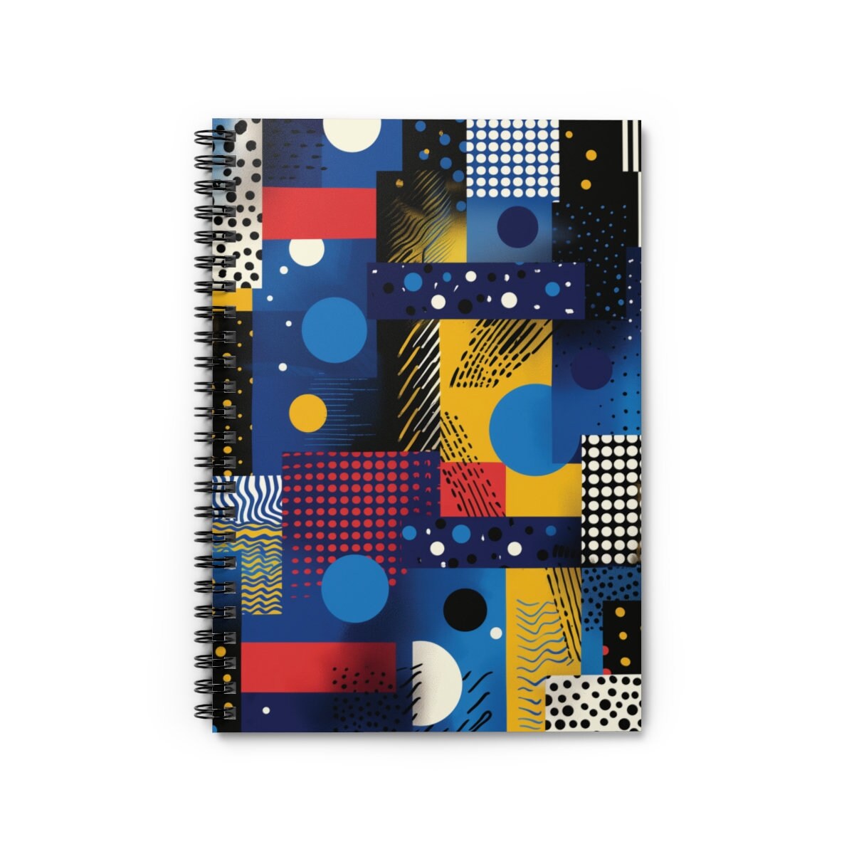 Abstract Multi Color Shapes Spiral Notebook ruled Line Colorful Trippy ...