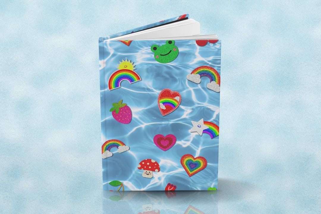 Frutiger Aero Hardcover Journal Matte, 150 Ruled Line Notebook, Y2K ...