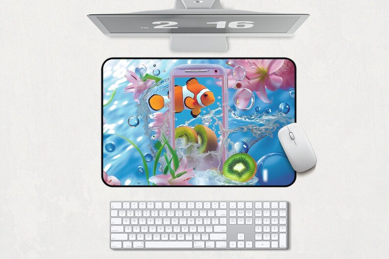 Frutiger Aero Underwater Computer Desk Mat, Vintage Nostalgic 2000s ...