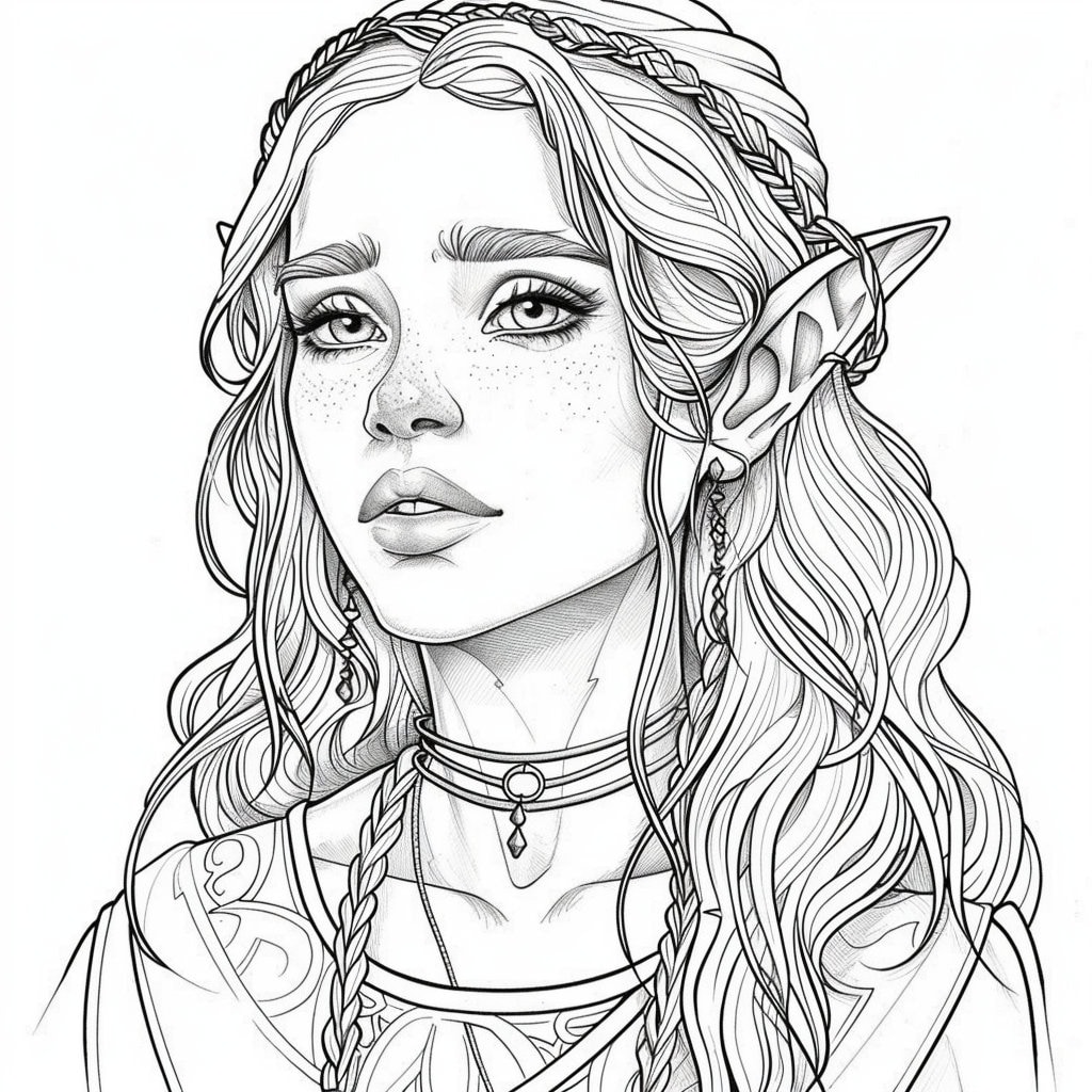Coloring Book Fantasy Elf Girls - Etsy