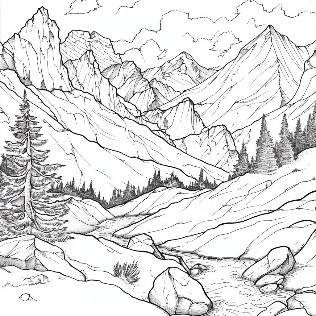Printable Landscape Coloring Pages - Etsy