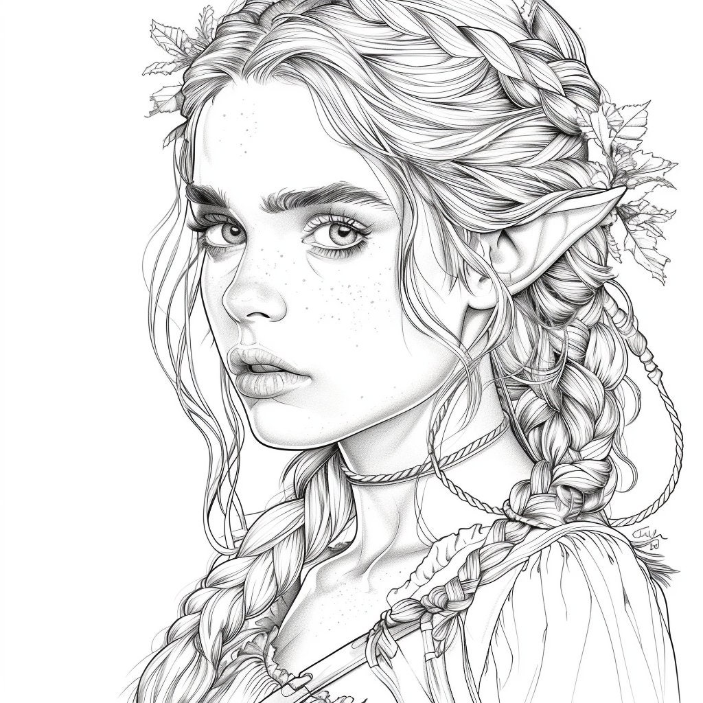 Coloring Book Fantasy Elf Girls - Etsy