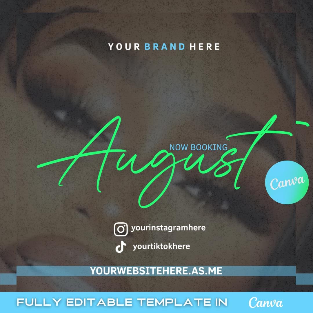 August Booking Flyer, August Nail Flyer, Braid Flyer, Book Now ...