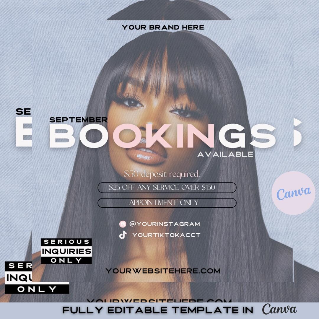 Hair Flyer, September Hair Flyer, September Bookings, Hairstylist ...