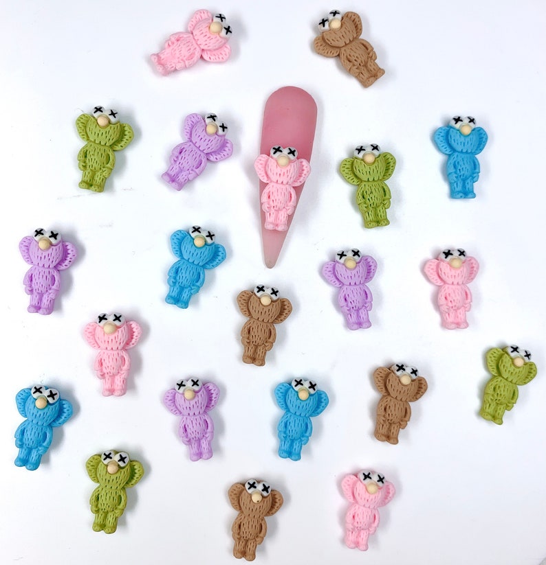 Kaws MINI Pastel Colors Nail Charms - Etsy
