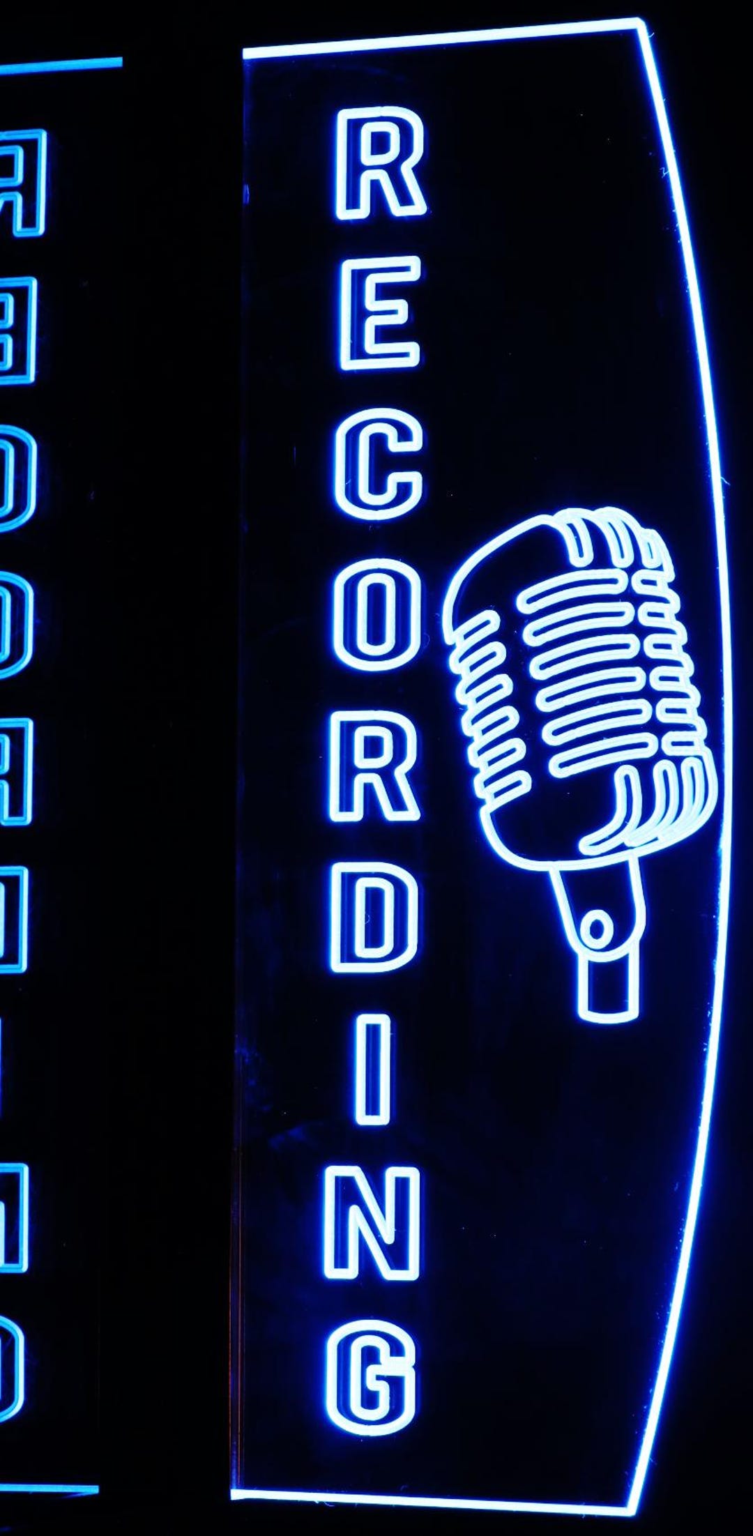 Customizable Recording With Microphone Studio LED Lighted Sign Plaque ...