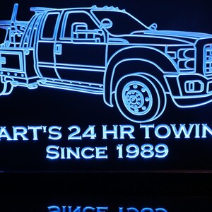Wrecker Tow Truck Customizable LED Lighted Sign Plaque 7091 Made in USA ...