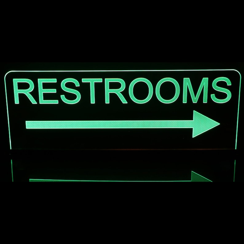 Customizable Block Restroom Bathroom Ladies Gentlemen LED Lighted Sign ...