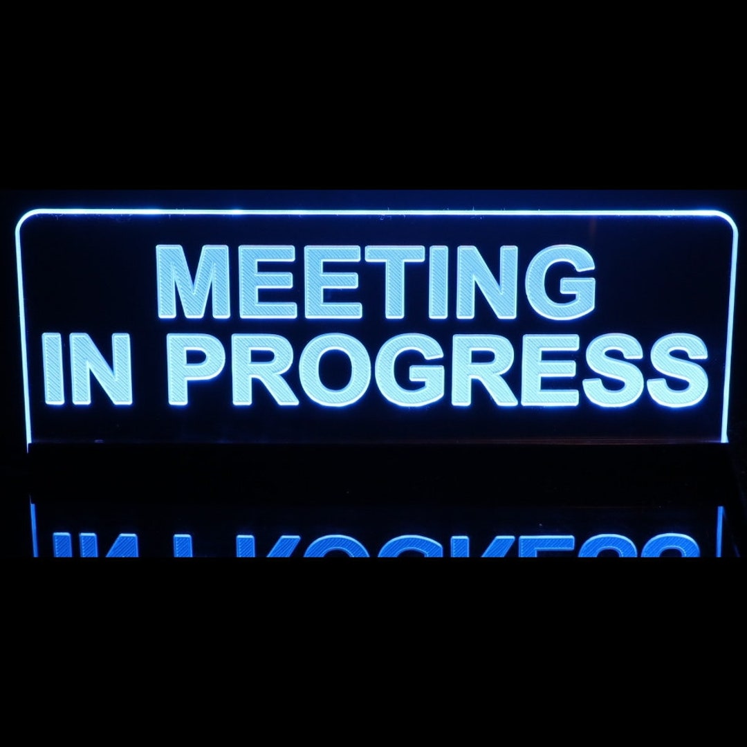 Customizable Business Meeting in Progress LED Lighted Sign Plaque ...