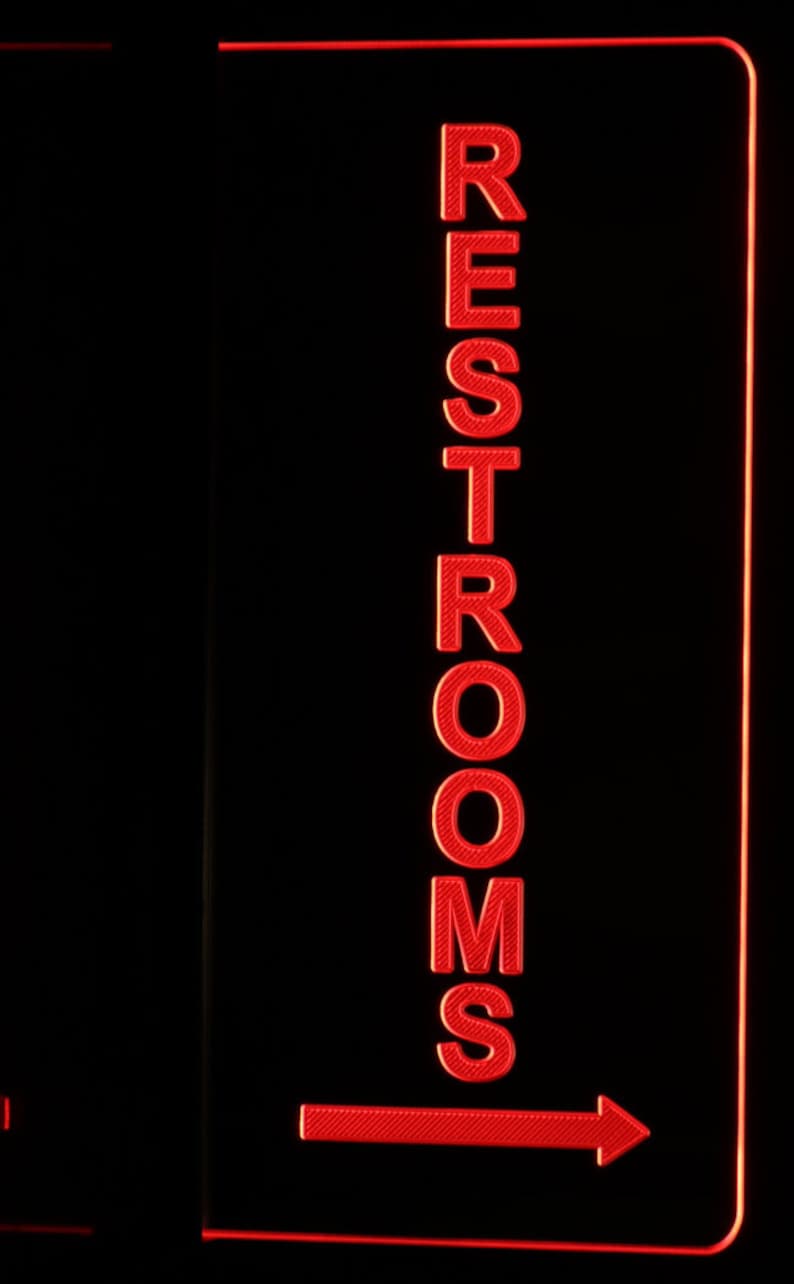 Customizable Block Restroom Bathroom Ladies Gentlemen LED Lighted Sign ...