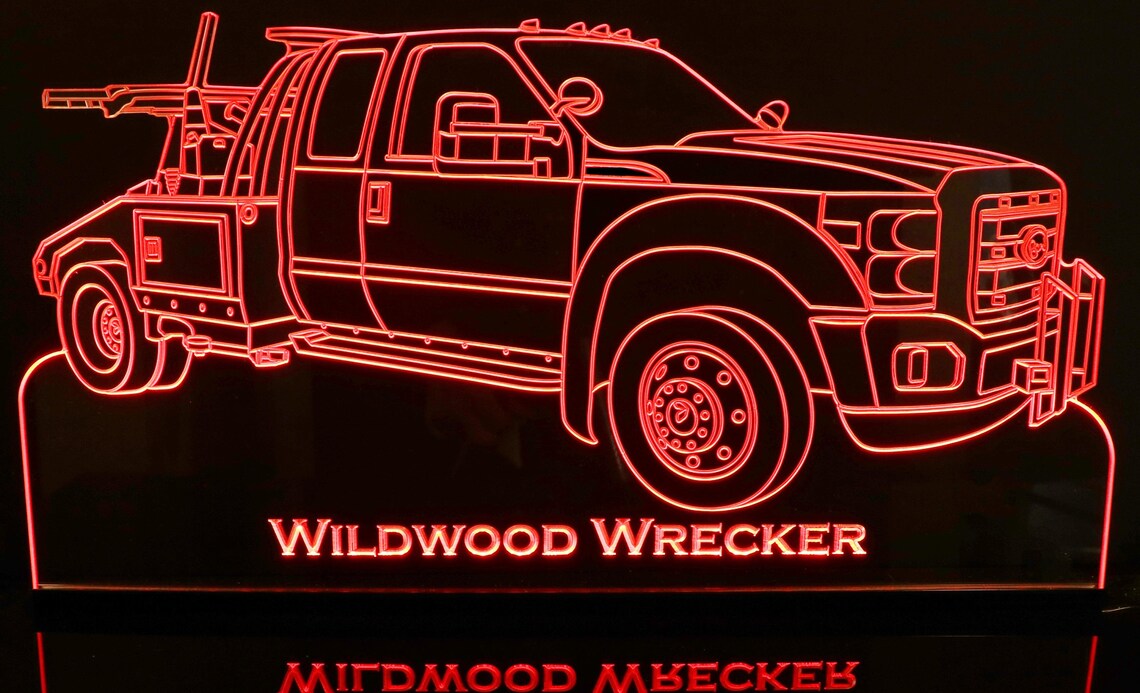 Wrecker Tow Truck Customizable LED Lighted Sign Plaque 7091 Made in USA ...