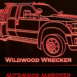 Wrecker Tow Truck Customizable LED Lighted Sign Plaque 7091 Made in USA ...