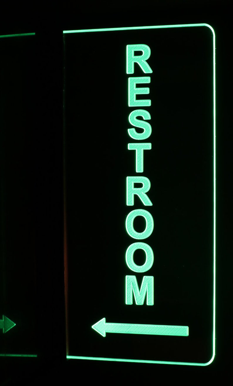 Customizable Block Restroom Bathroom Ladies Gentlemen LED Lighted Sign ...