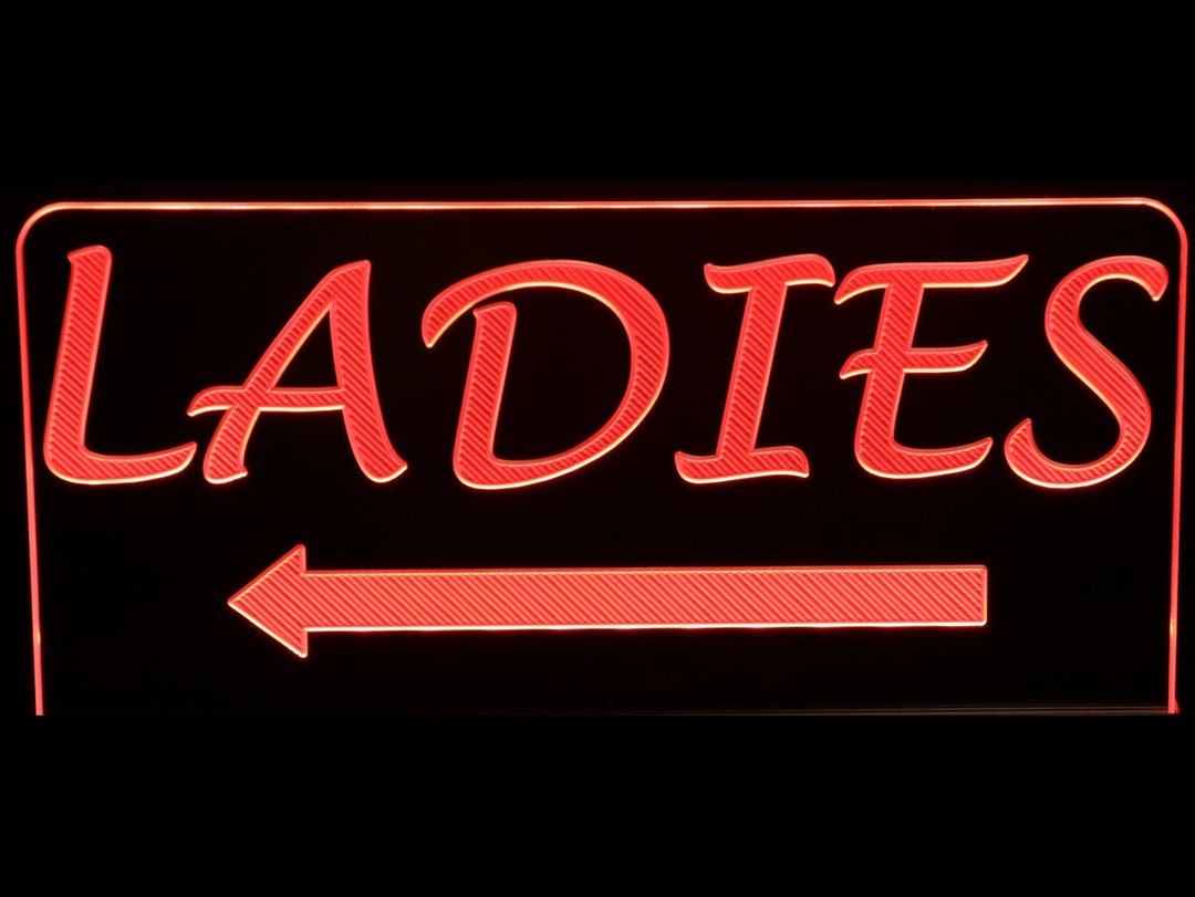 Customizable Cursive Restroom Bathroom Mens Womens LED Lighted Sign ...
