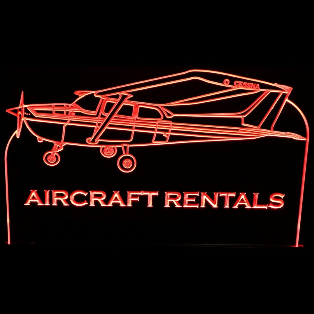 Customizable Gift Man Cave Cessna Airplane Aircraft LED Lighted Sign ...