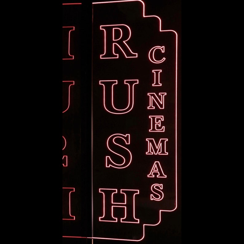 Customizable Block Home Theater Cinema LED Lighted Sign Plaque ...