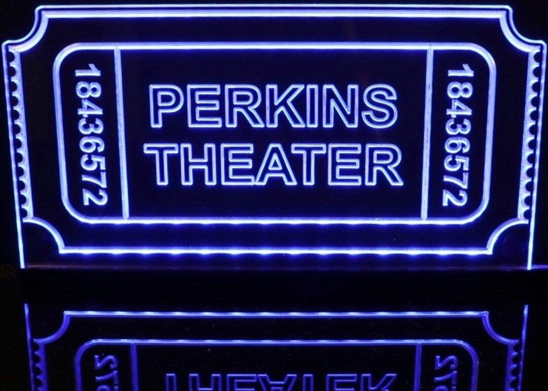 Home Theater Cinema Studio Movie Family Room Ticket Custom LED Lighted ...