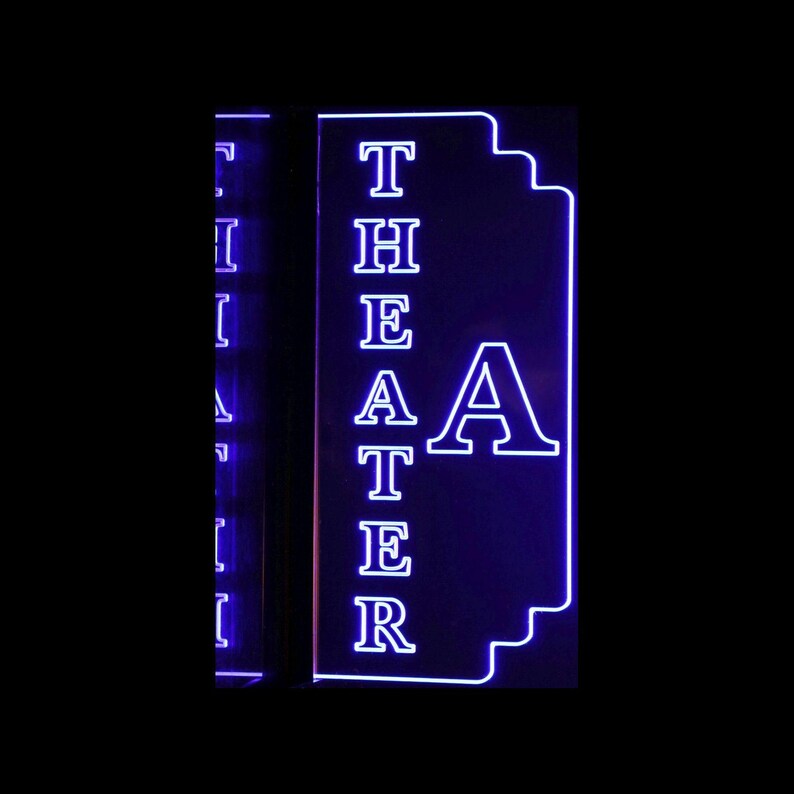 Customizable Block Home Theater Cinema LED Lighted Sign Plaque ...