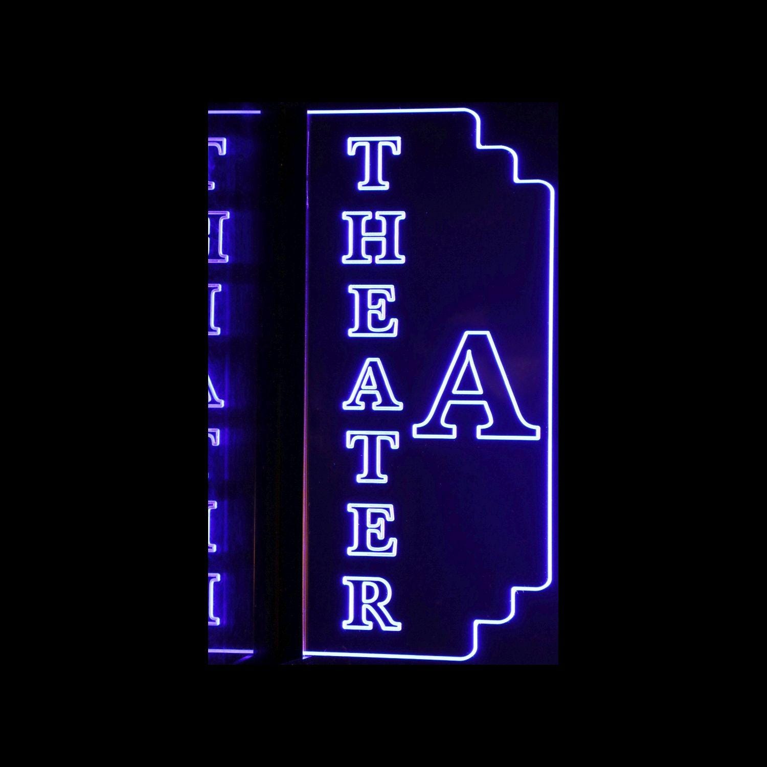 Customizable Block Home Theater Cinema LED Lighted Sign Plaque ...