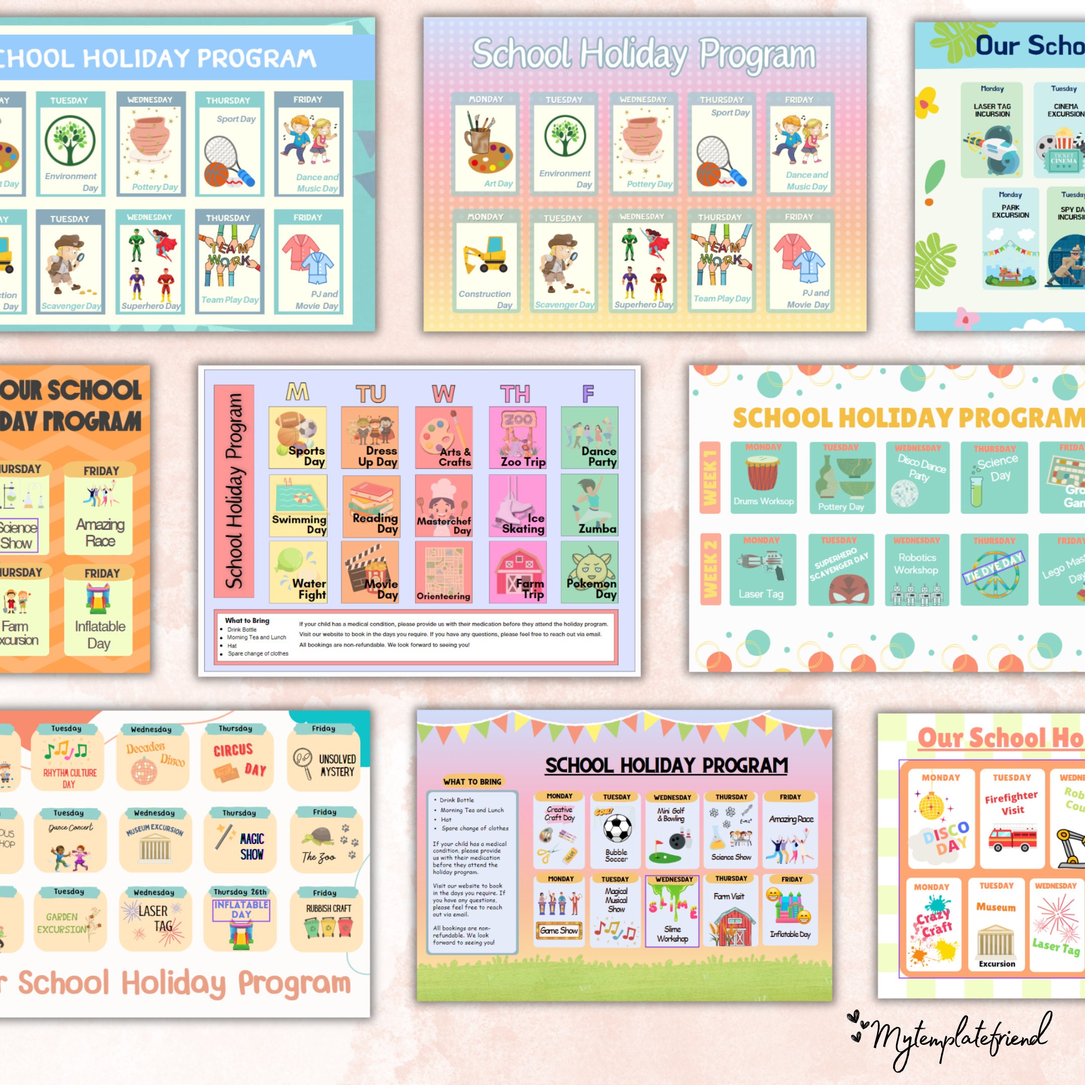 Child Care Holiday Program Template - Editable - Etsy