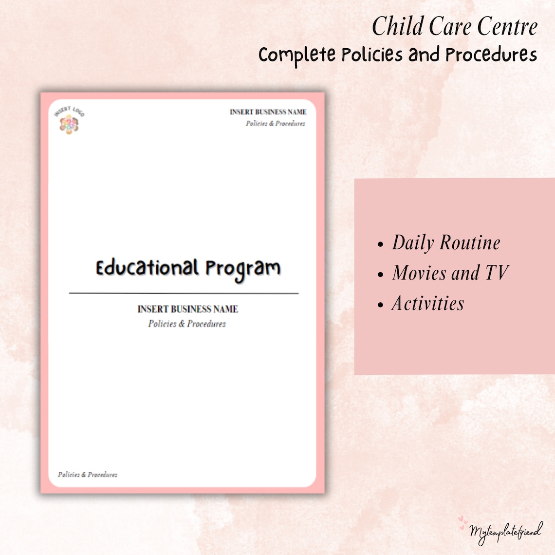 Child Care Policies and Procedures Complete Template - Etsy