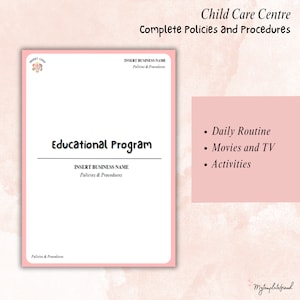 Child Care Policies and Procedures Complete Template - Etsy