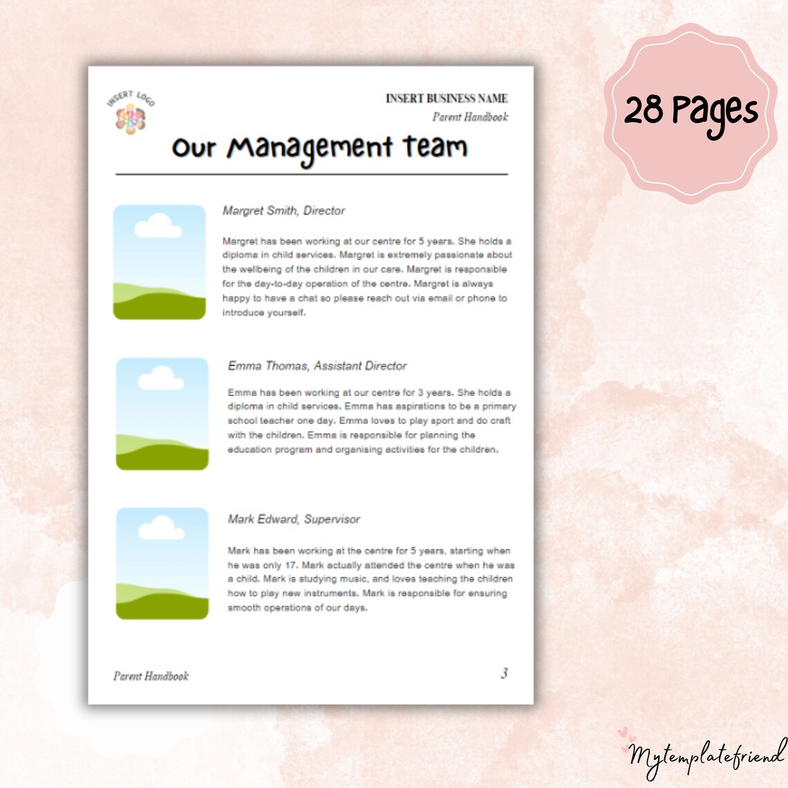 Parent Handbook - Childcare Centre Template - Etsy