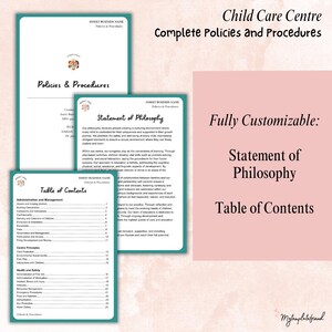 Child Care Policies and Procedures Complete Template - Editable and ...