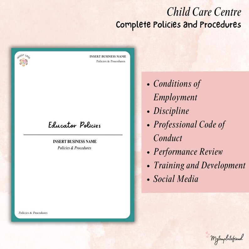Child Care Policies and Procedures Complete Template - Editable and ...