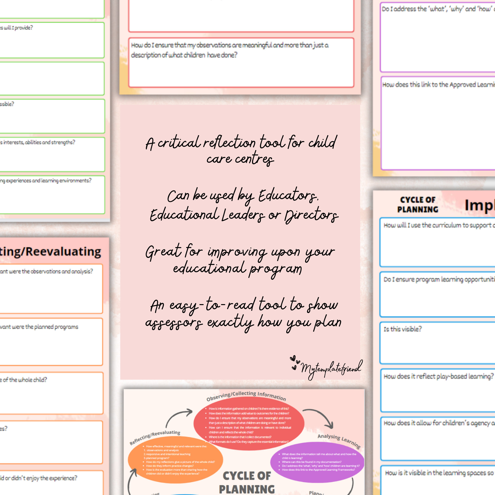 Child Care Educational Program Cycle of Planning Template - Etsy