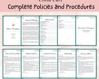 Child Care Policies and Procedures Complete Template - Etsy