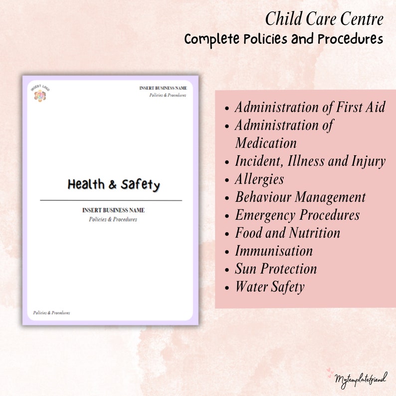 Child Care Policies and Procedures Complete Template - Etsy