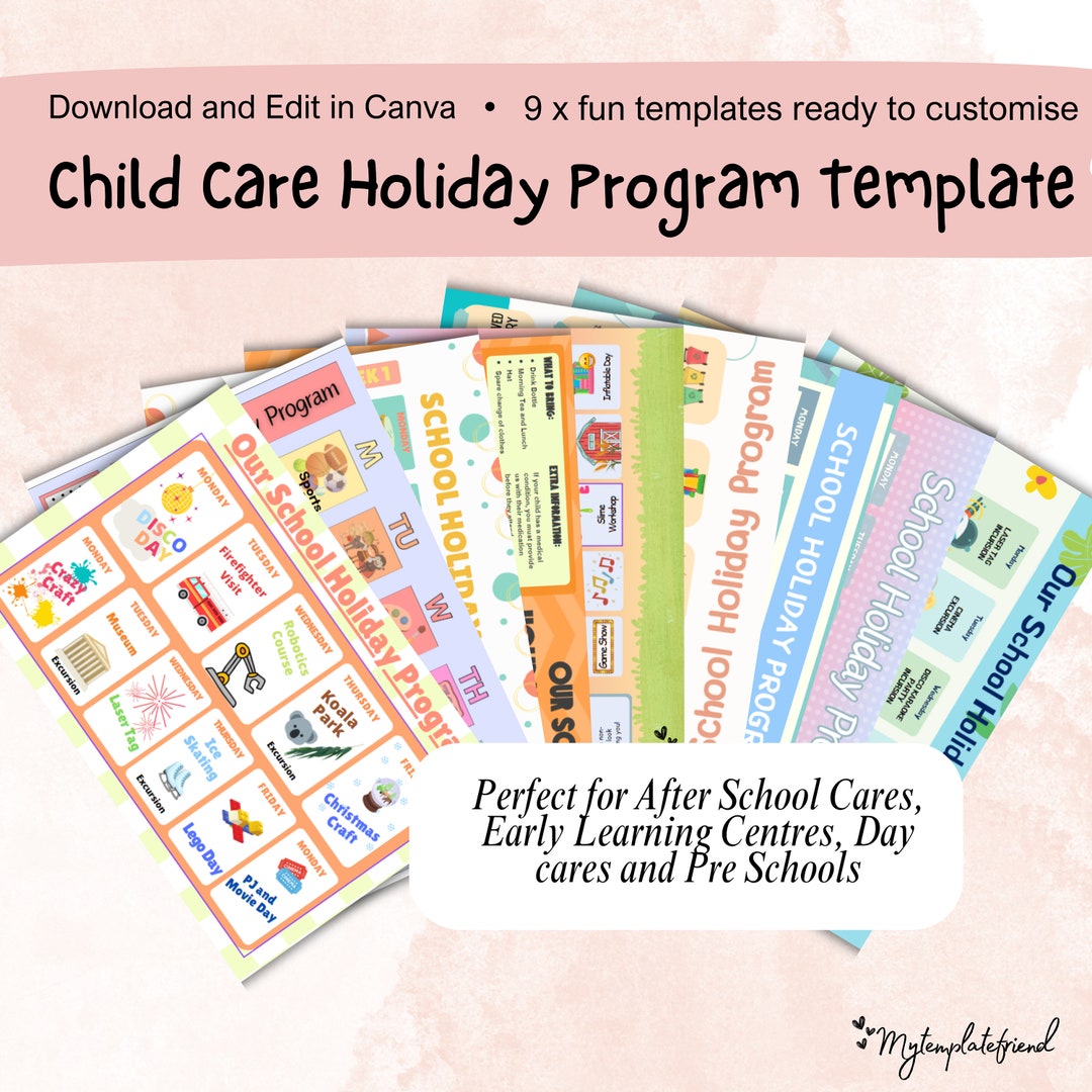Child Care Holiday Program Template - Editable - Etsy