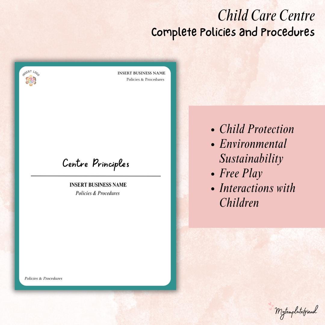 Child Care Policies and Procedures Complete Template - Editable and ...