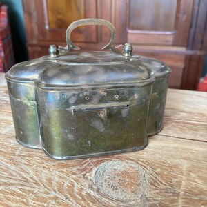 Vintage Aged Brass Container - Etsy
