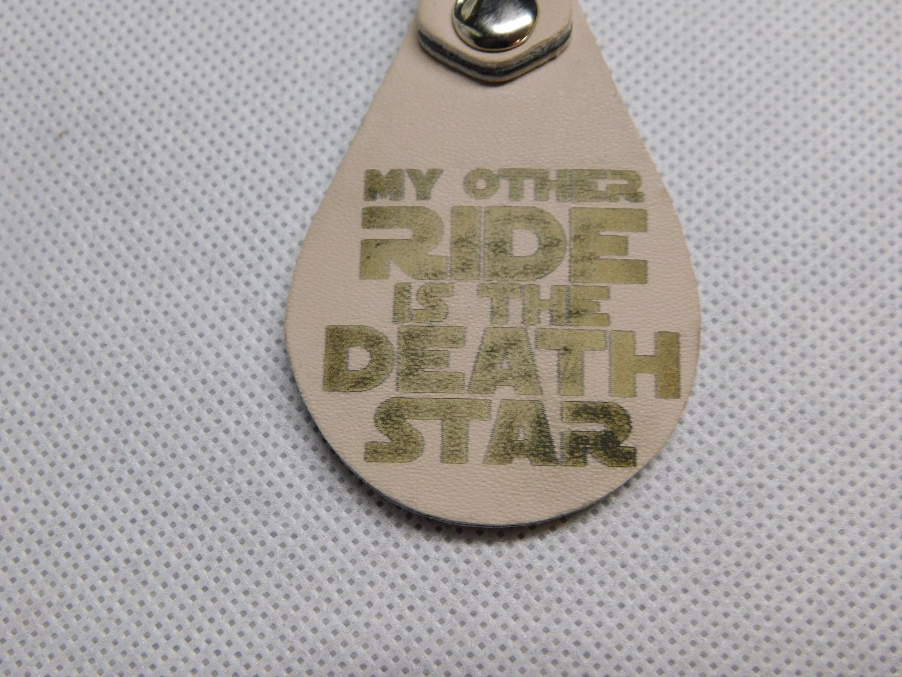 Laser Engraved Star Wars Death Star PU Leather Keychain - Etsy