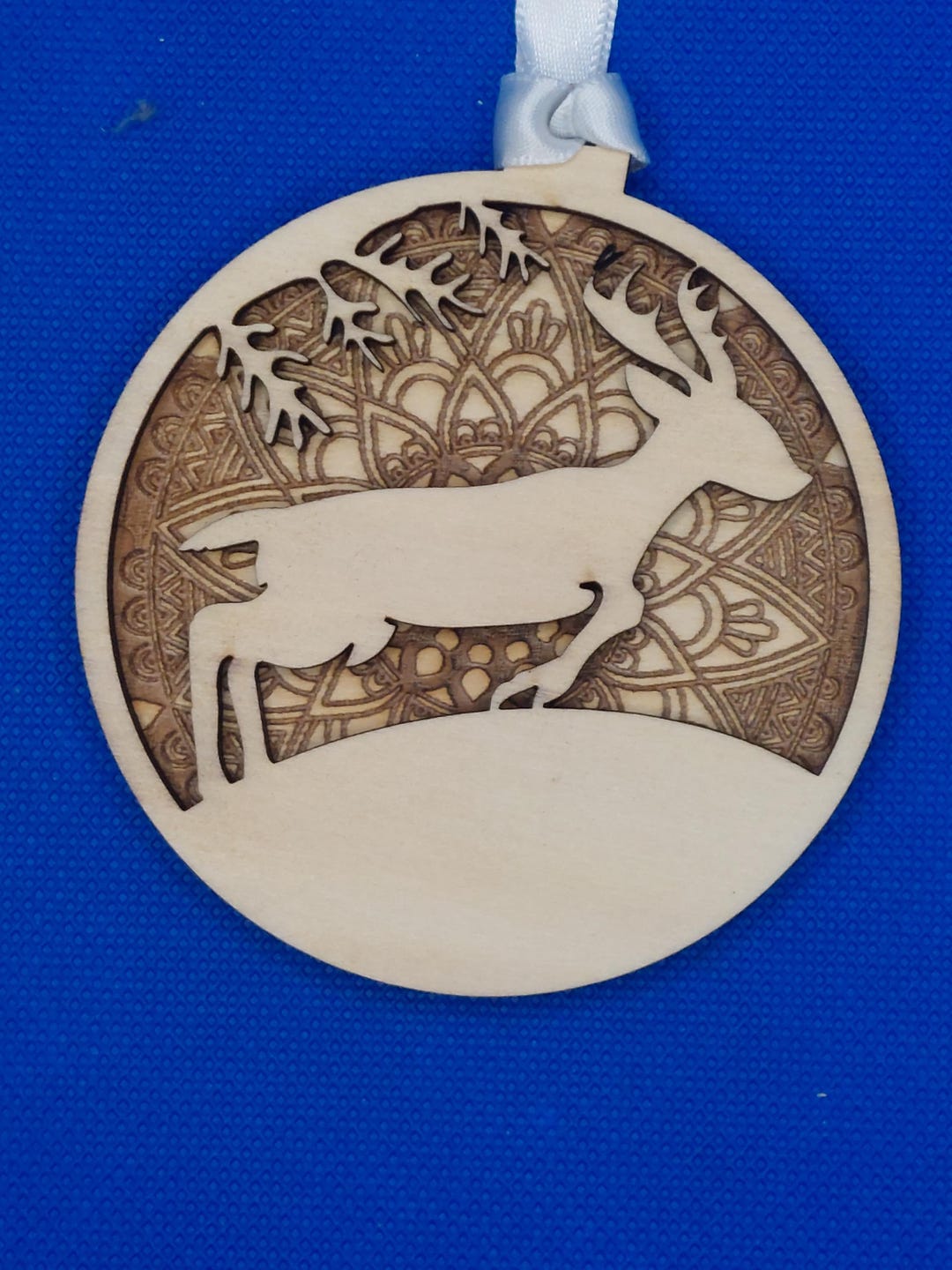 Laser Engraved Layered Wooden Reindeer Christmas Tree Ornament - Etsy