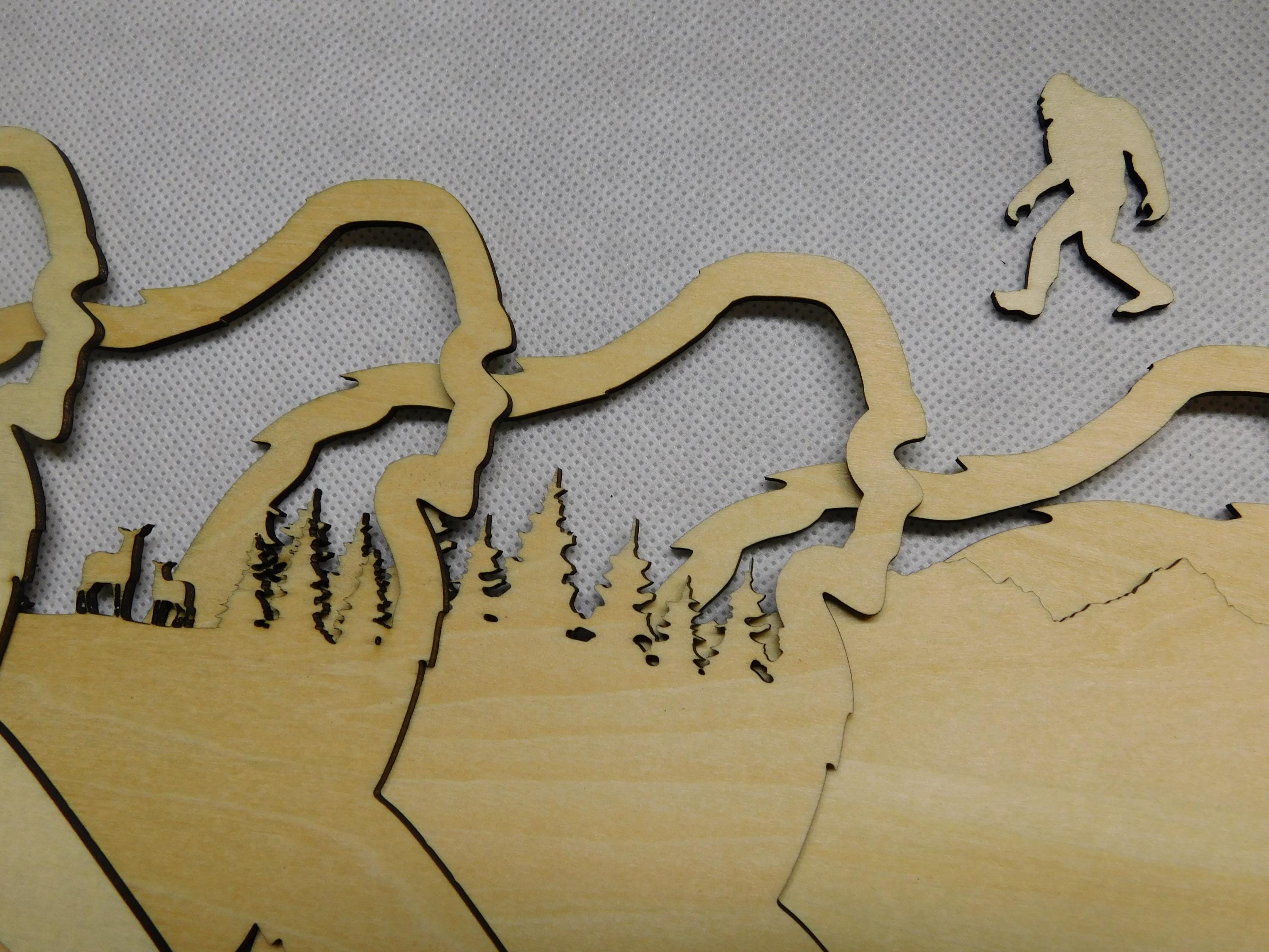 Bigfoot Layered Laser Cut Display - Etsy