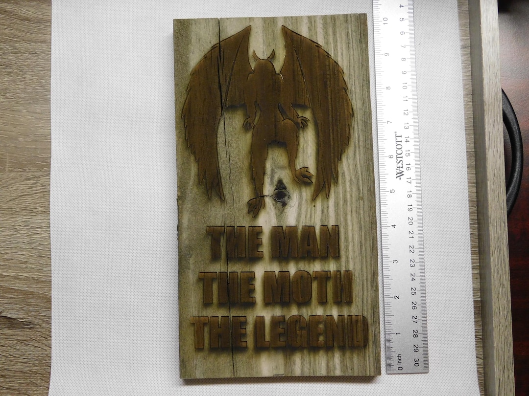 Laser Engraved Mothman Sign - Etsy