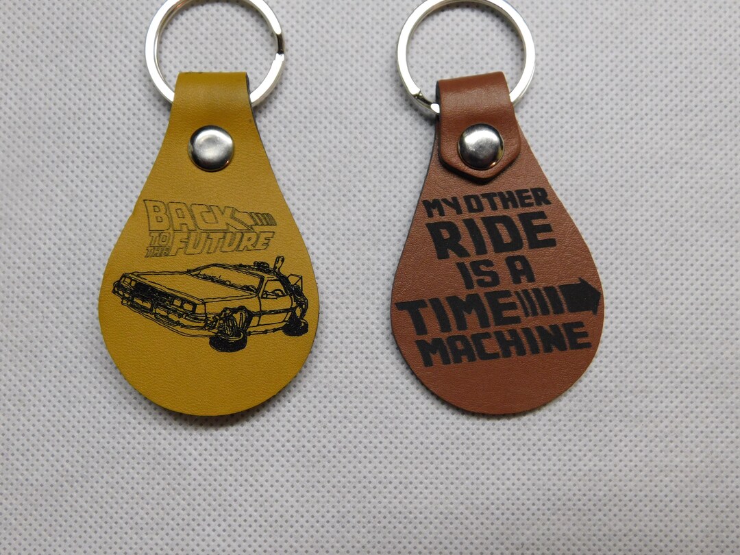 Laser Engraved Back to the Future PU Leather Keychain - Etsy